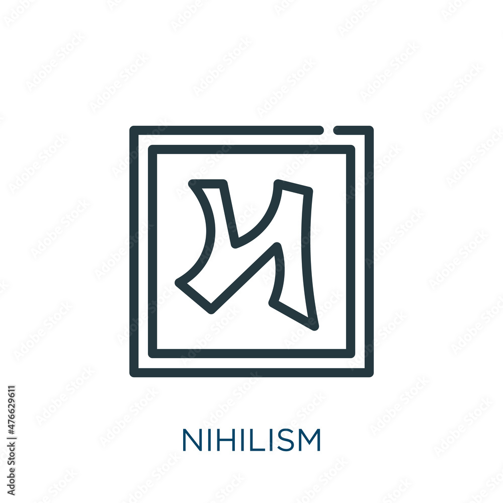 nihilism thin line icon. philosophy, culture linear icons from religion ...