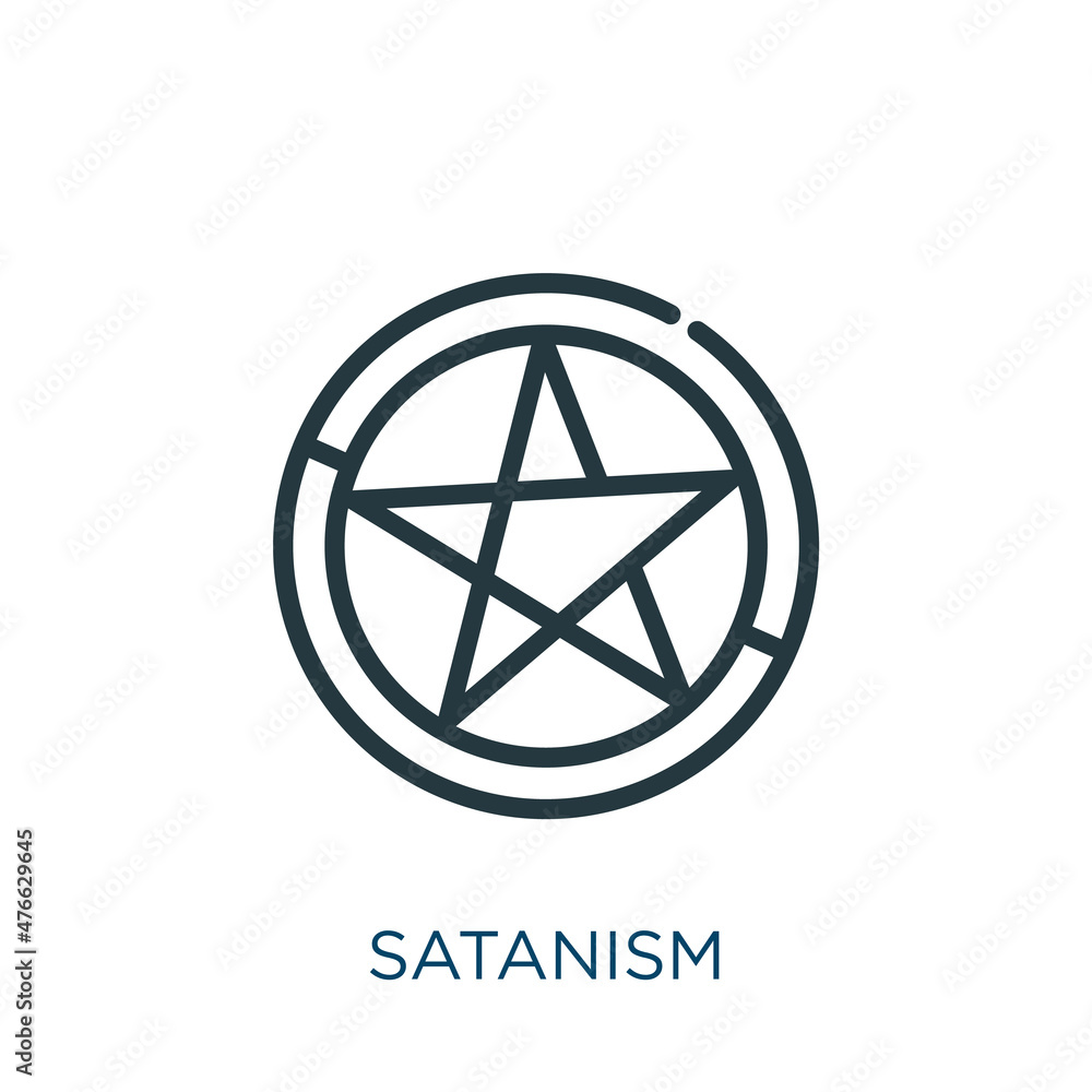 satanism thin line icon. satan, devil linear icons from religion ...