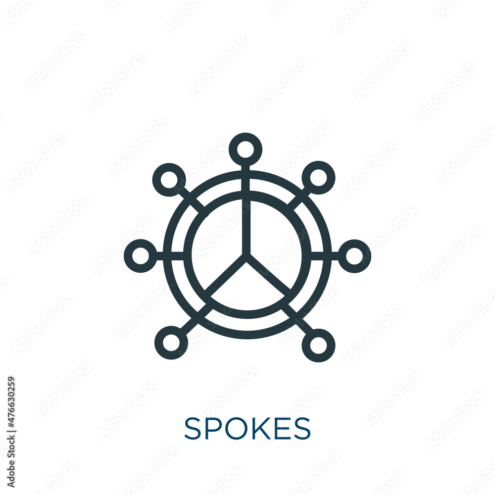spokes thin line icon. spoke, circle linear icons from sew concept ...