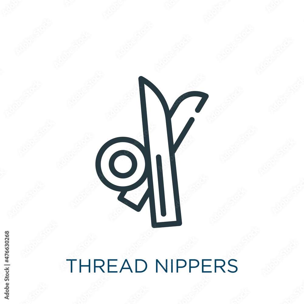 thread nippers thin line icon. thread, sewing linear icons from sew concept isolated outline ...