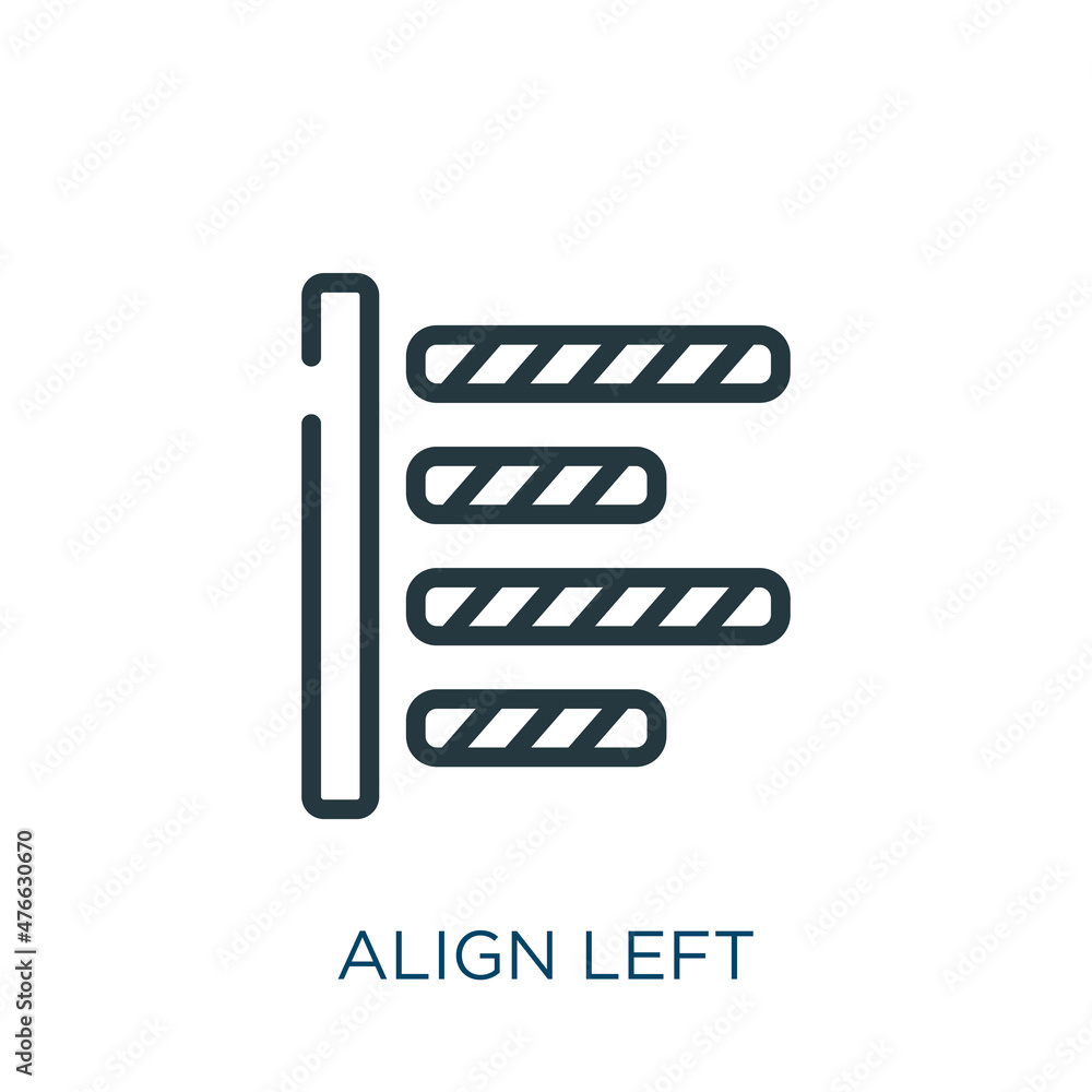 Vecteur Stock align left thin line icon. align, alignment linear icons from signs concept ...