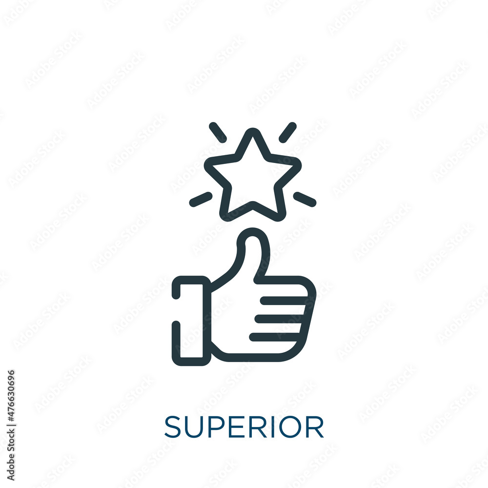 superior thin line icon. success, quality linear icons from signs ...