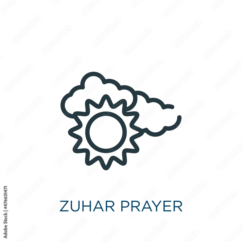 zuhar prayer thin line icon. no, percent linear icons from signs ...