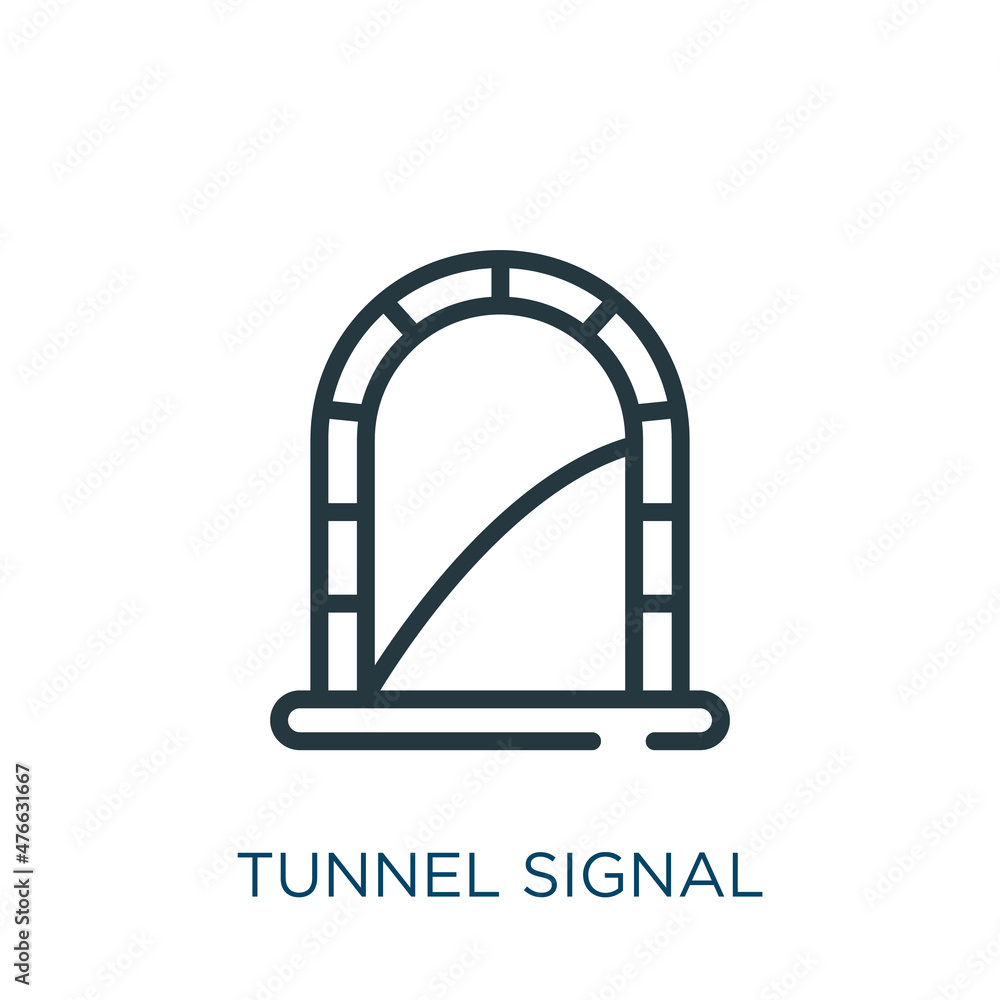 tunnel signal thin line icon. road, transport linear icons from signs ...