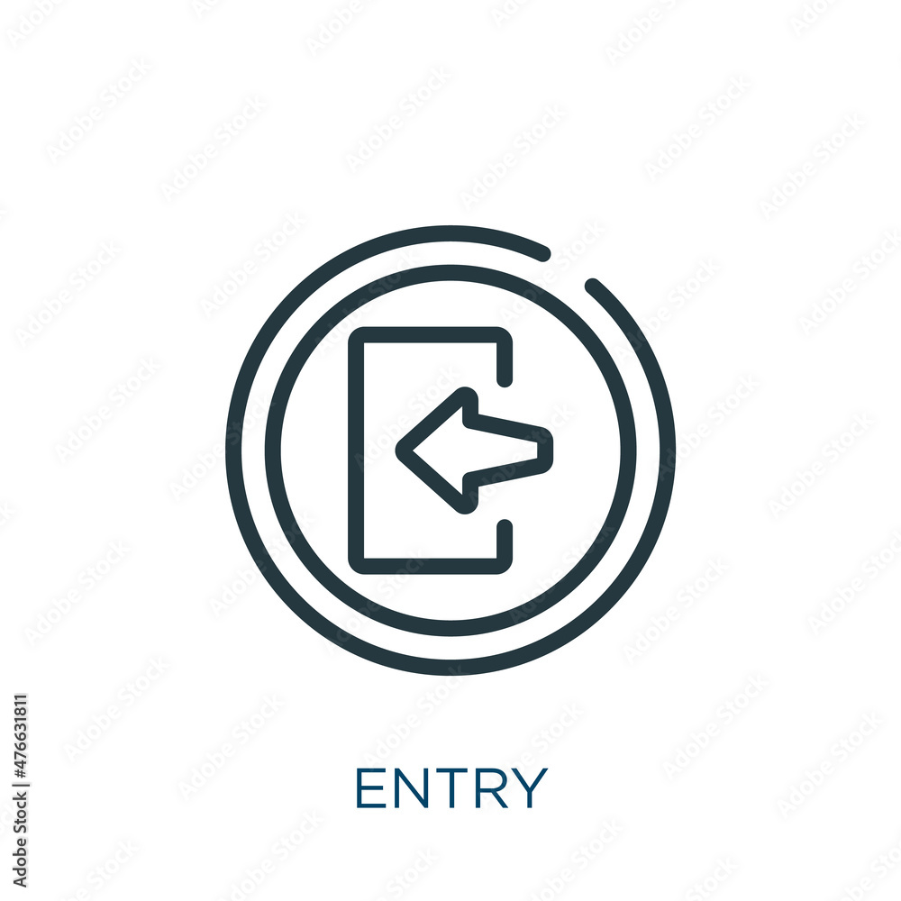 entry thin line icon. entrance, safety linear icons from signs concept ...