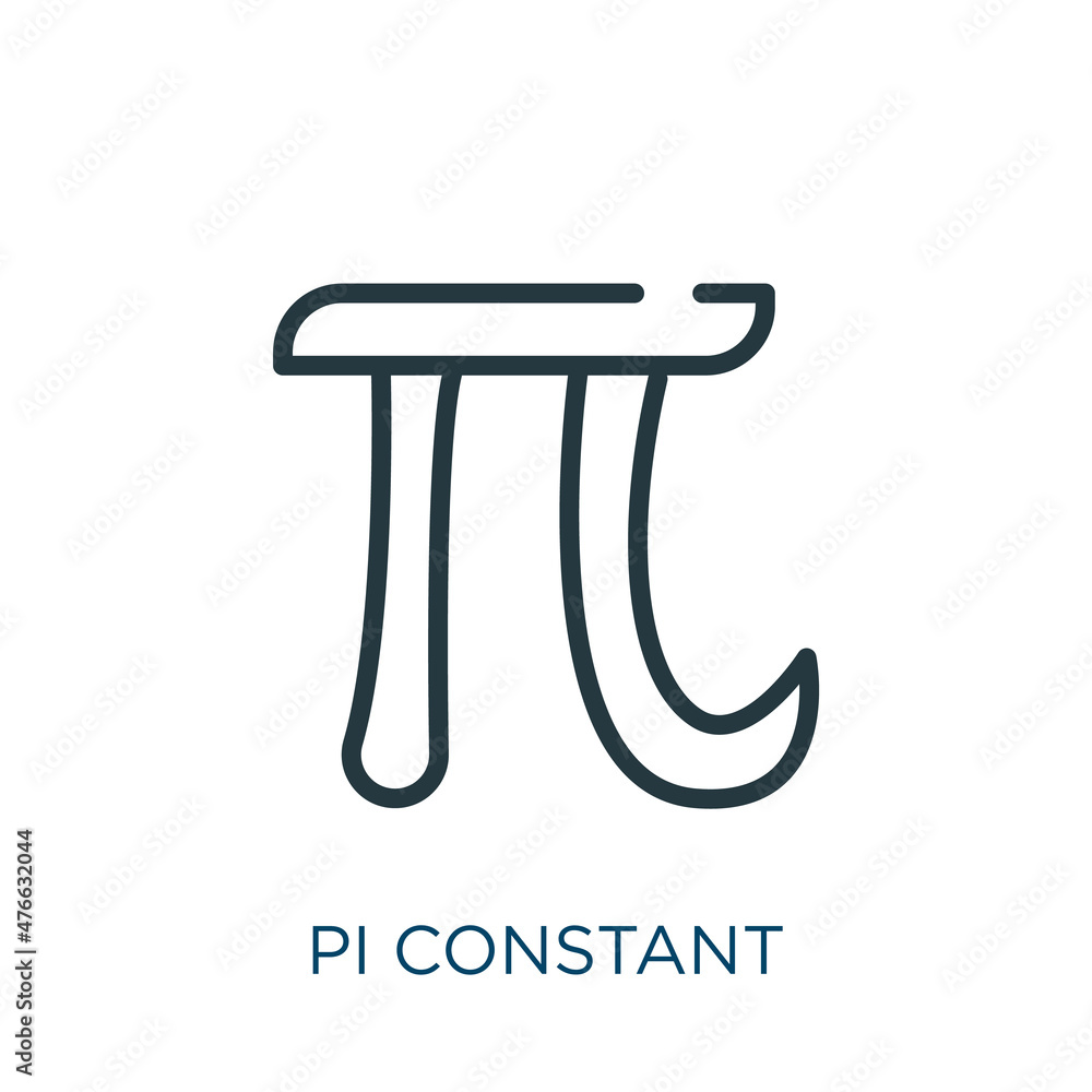 pi constant symbol thin line icon. education, mathematics linear icons ...