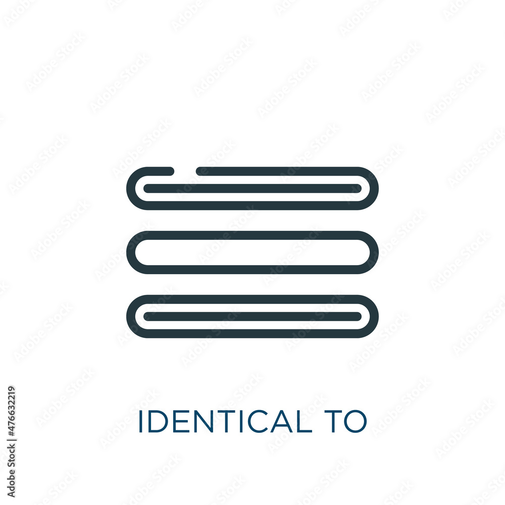 identical to symbol thin line icon. identity, business linear icons ...