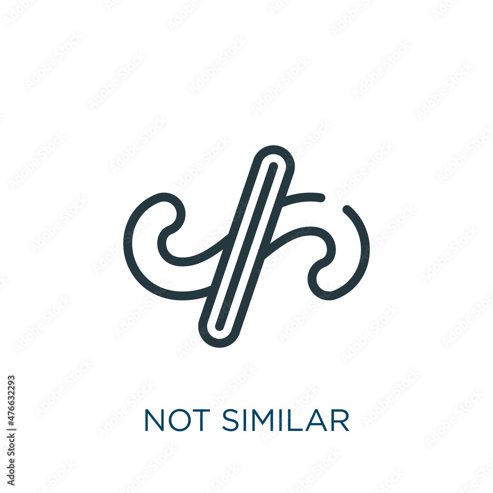 not similar symbol thin line icon. similar, intersection linear icons ...