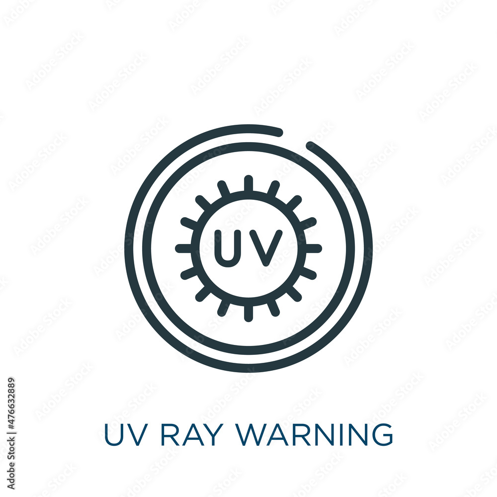 uv ray warning thin line icon. heat, sun linear icons from signs ...