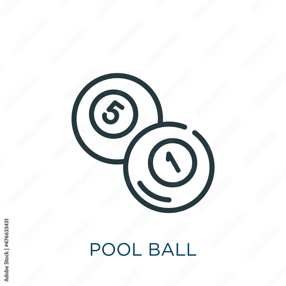 pool ball thin line icon. ball, game linear icons from sports concept ...