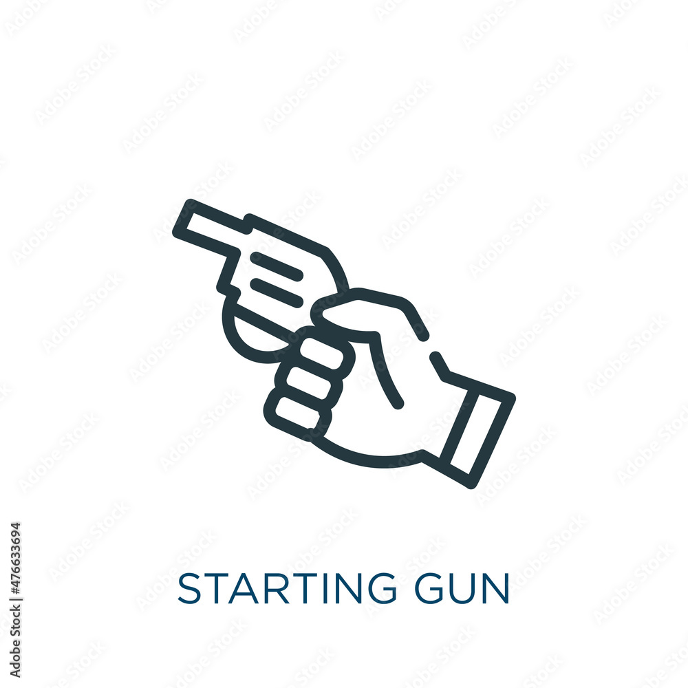 starting gun thin line icon. gun, sport linear icons from sports ...