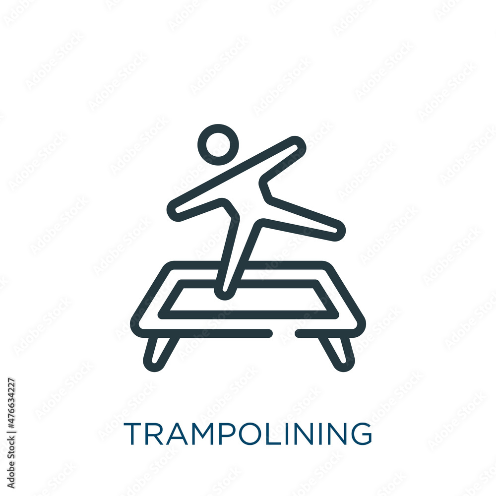 trampolining thin line icon. park, fun linear icons from sports concept ...