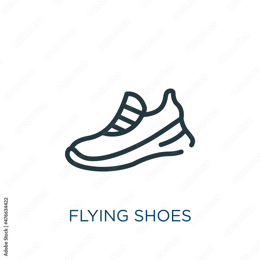 flying shoes thin line icon. flying, shoe linear icons from sports ...