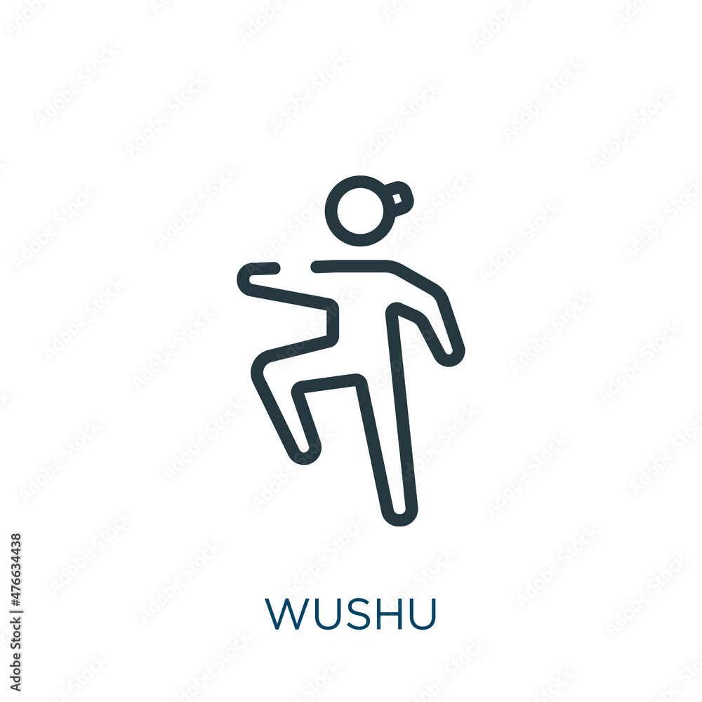wushu thin line icon. male, asian linear icons from sports concept ...