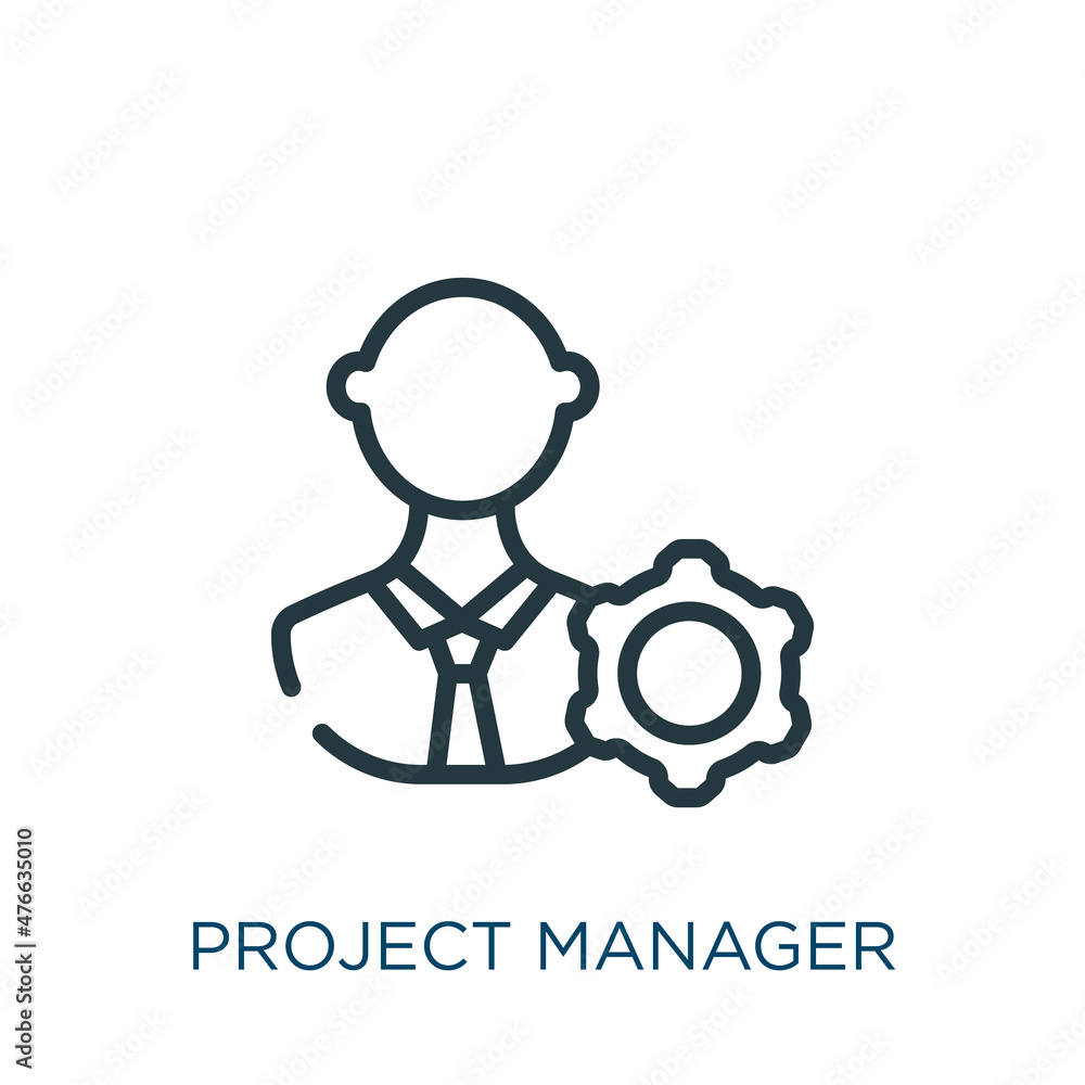 project manager thin line icon. business, management linear icons from ...