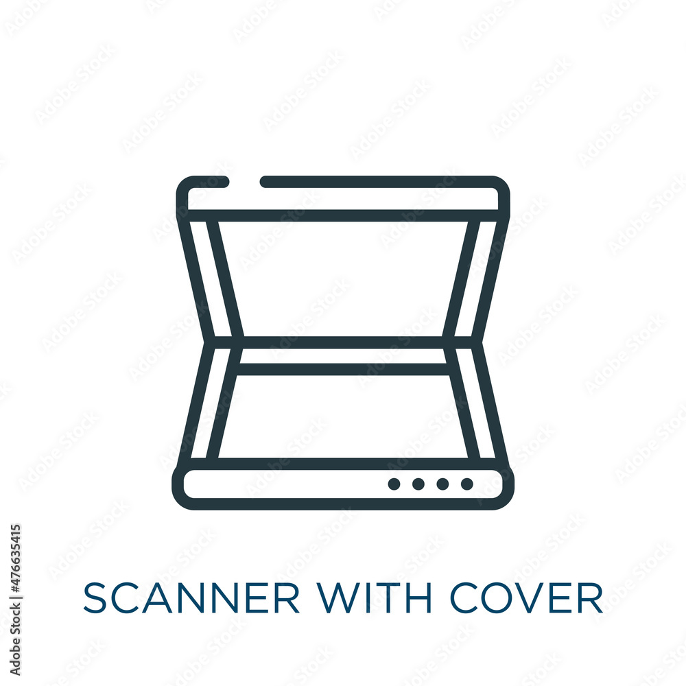 scanner with cover thin line icon. scanner, business linear icons from ...