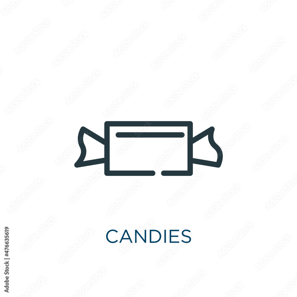 candies thin line icon. candy, year linear icons from tools and ...