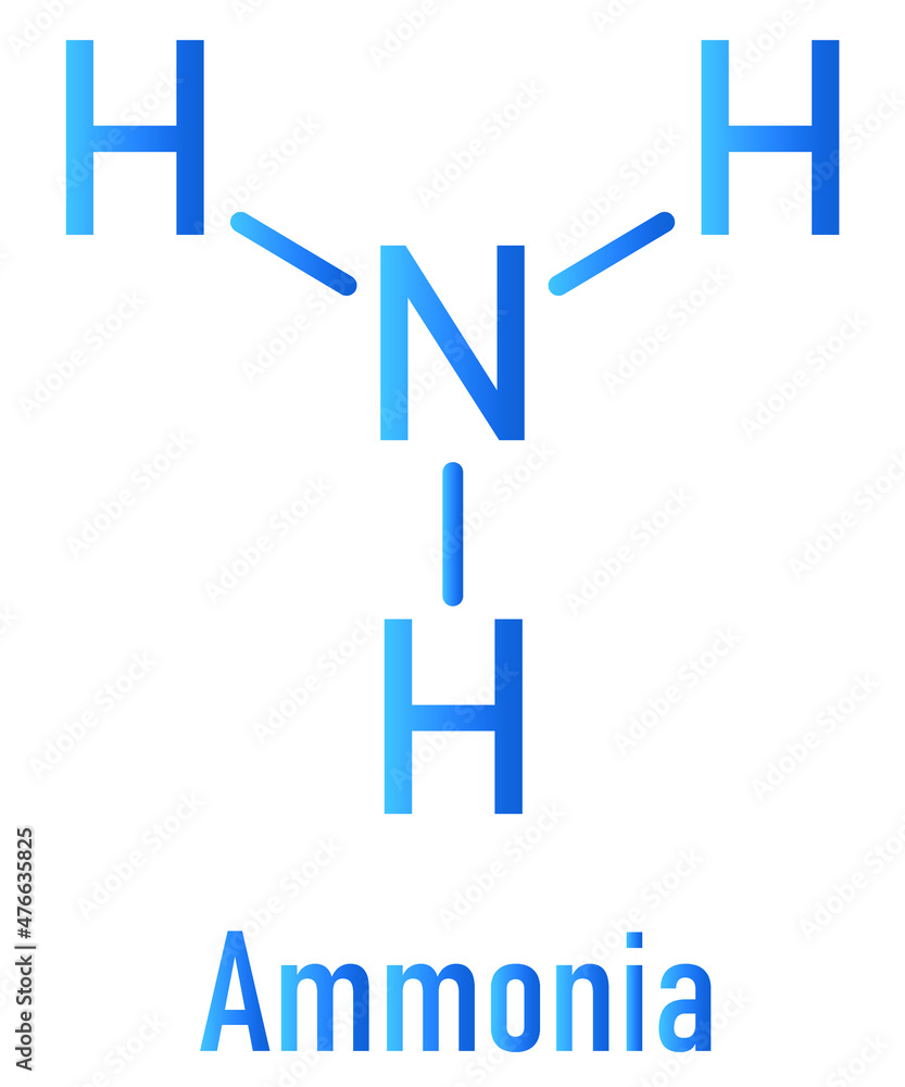 Ammonia, NH3, molecule. Skeletal formula. Stock Vector | Adobe Stock Ammonia, NH3, molecule. Skeletal formula. Stock Vector | Adobe Stock