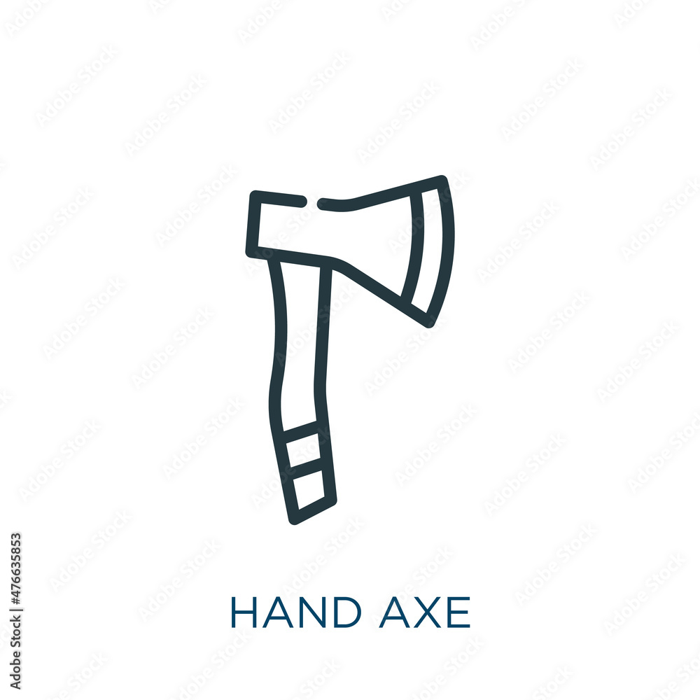 hand axe thin line icon. axe, work linear icons from tools and utensils ...