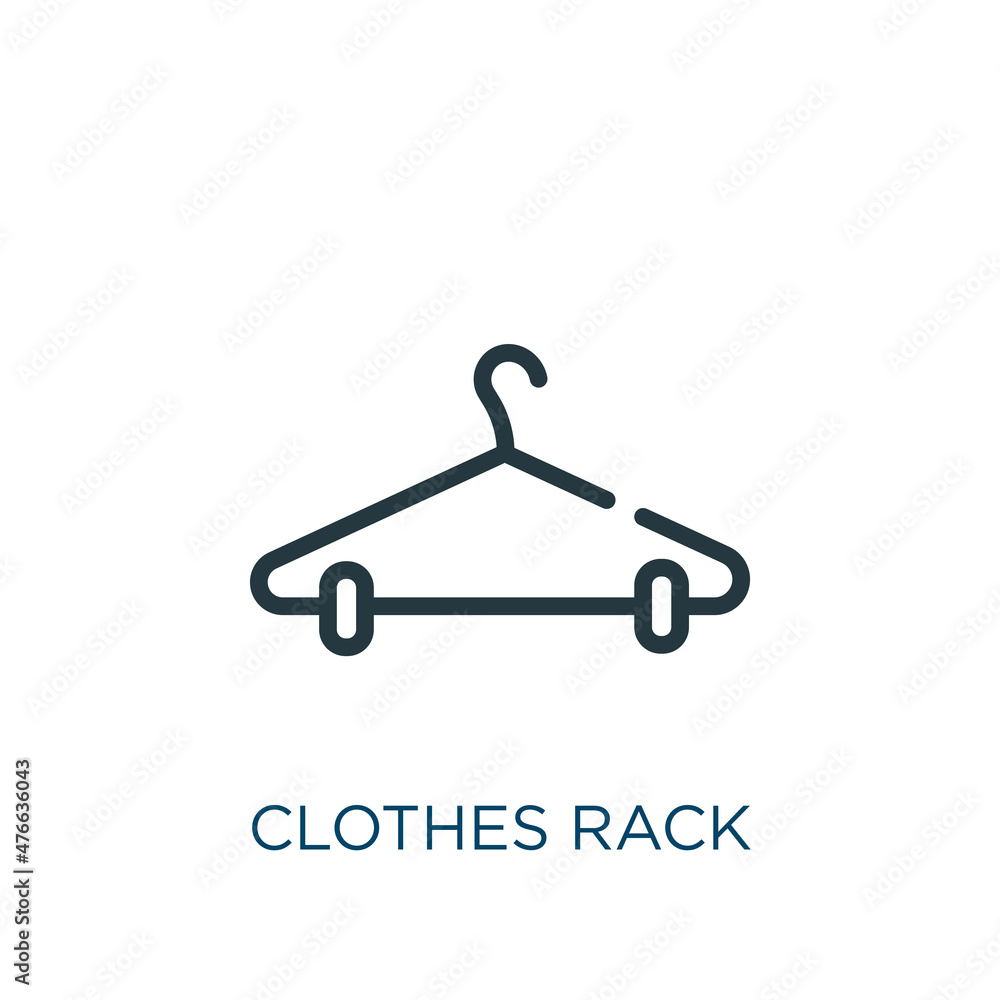 clothes rack thin line icon. hanger, clothes linear icons from tools ...