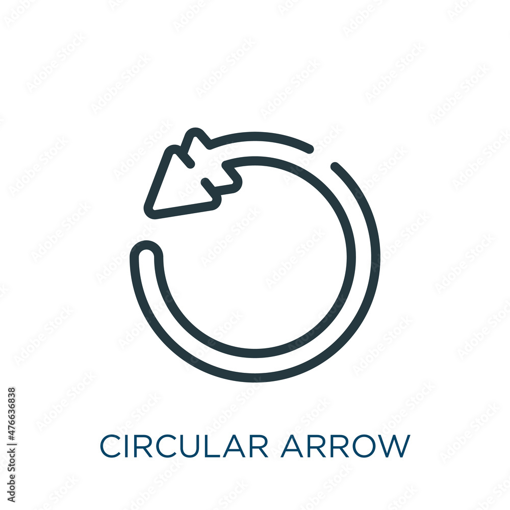 Vetor de circular arrow thin line icon. arrow, pointer linear icons from user interface concept ...