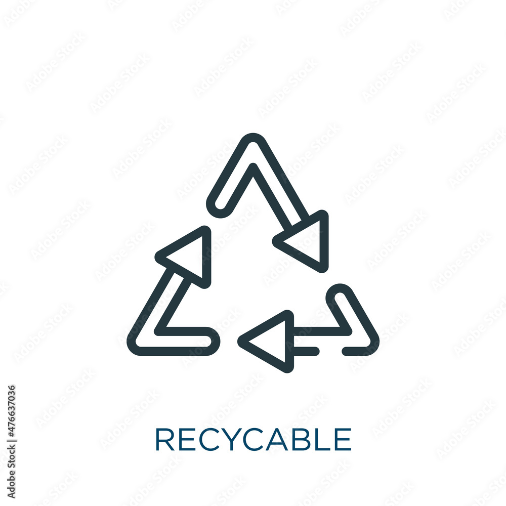recycable thin line icon. ecology, eco linear icons from user interface ...