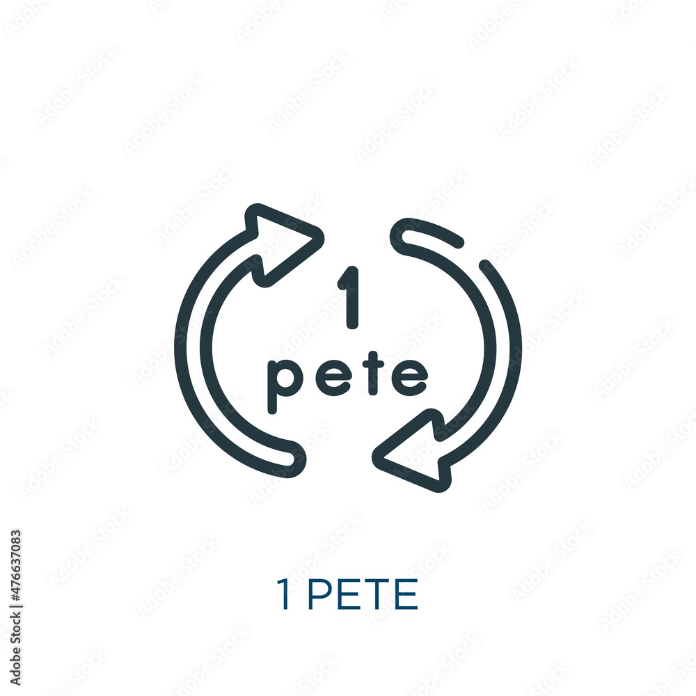 1 pete thin line icon. 1, pet linear icons from user interface concept ...