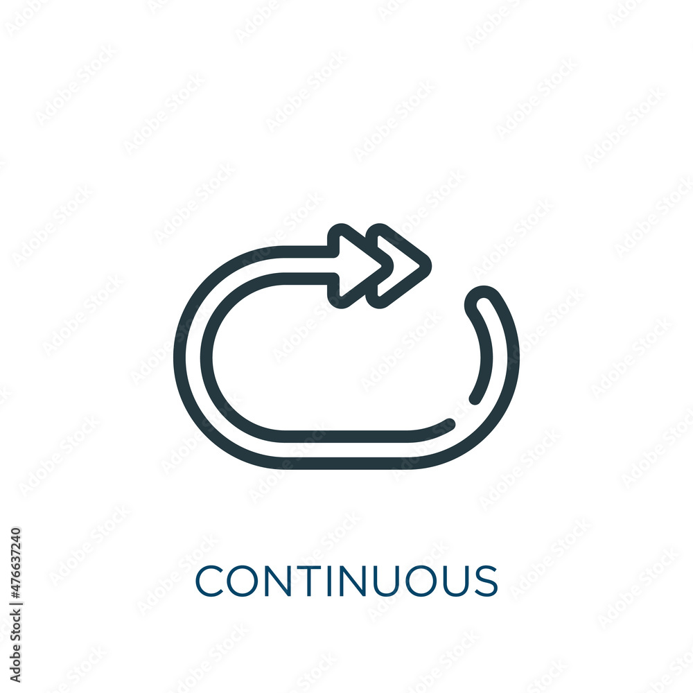 continuous thin line icon. business, circle linear icons from user ...