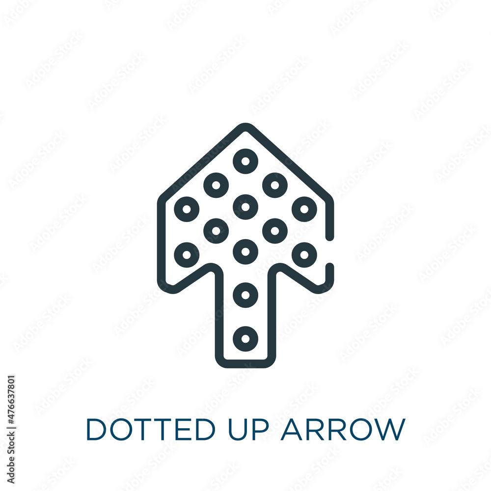 dotted up arrow thin line icon. up, arrow linear icons from user interface concept isolated ...