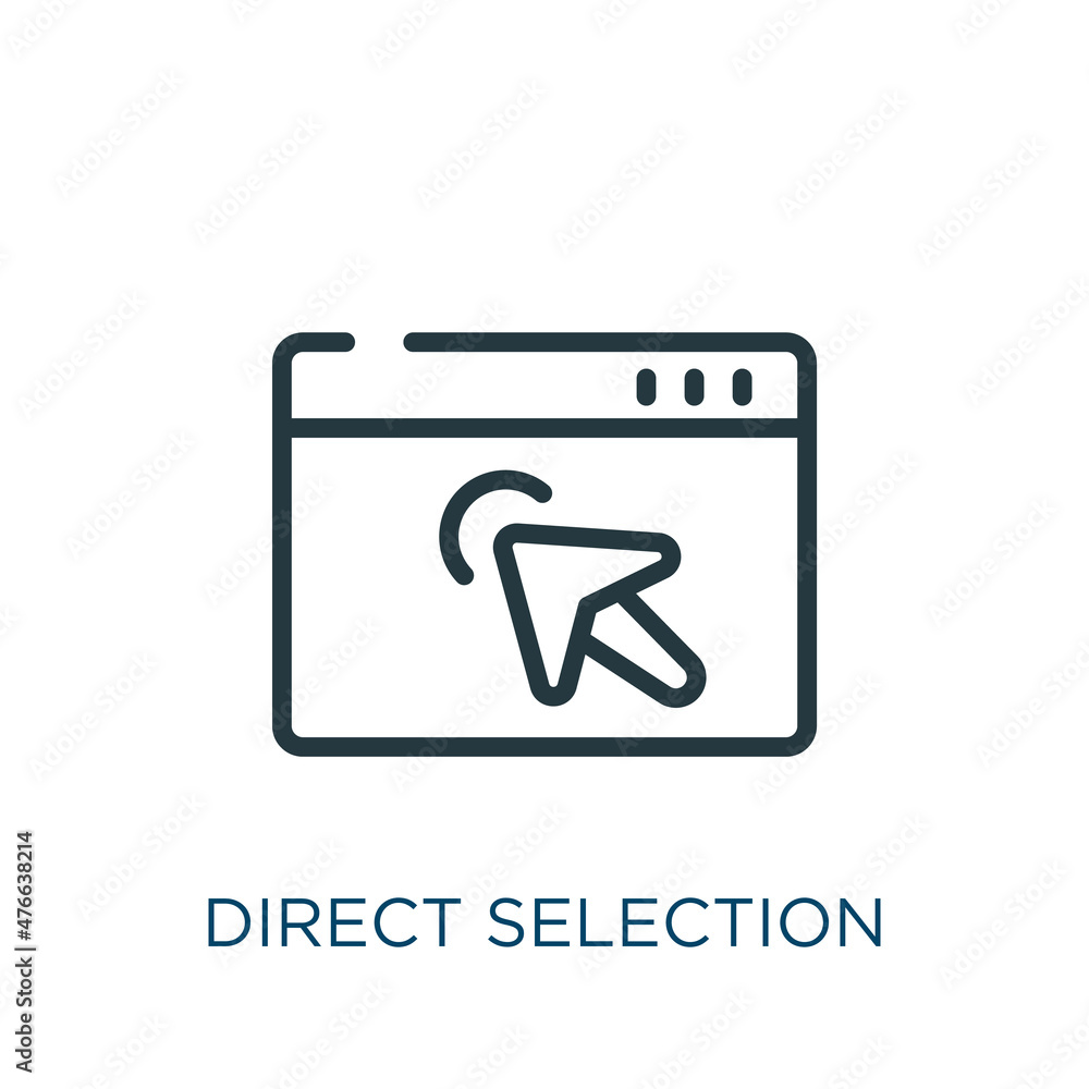 direct selection thin line icon. direction, point linear icons from user interface concept ...