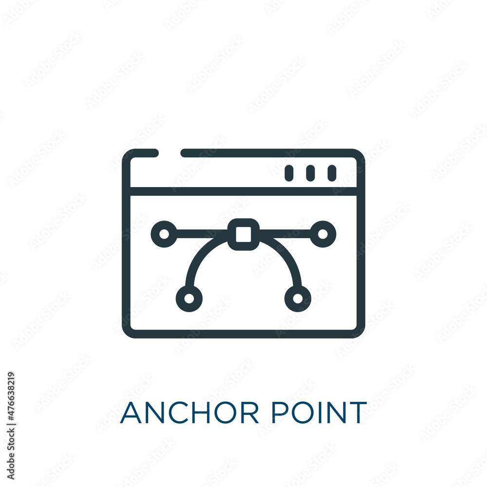 anchor point thin line icon. pointer, point linear icons from user ...
