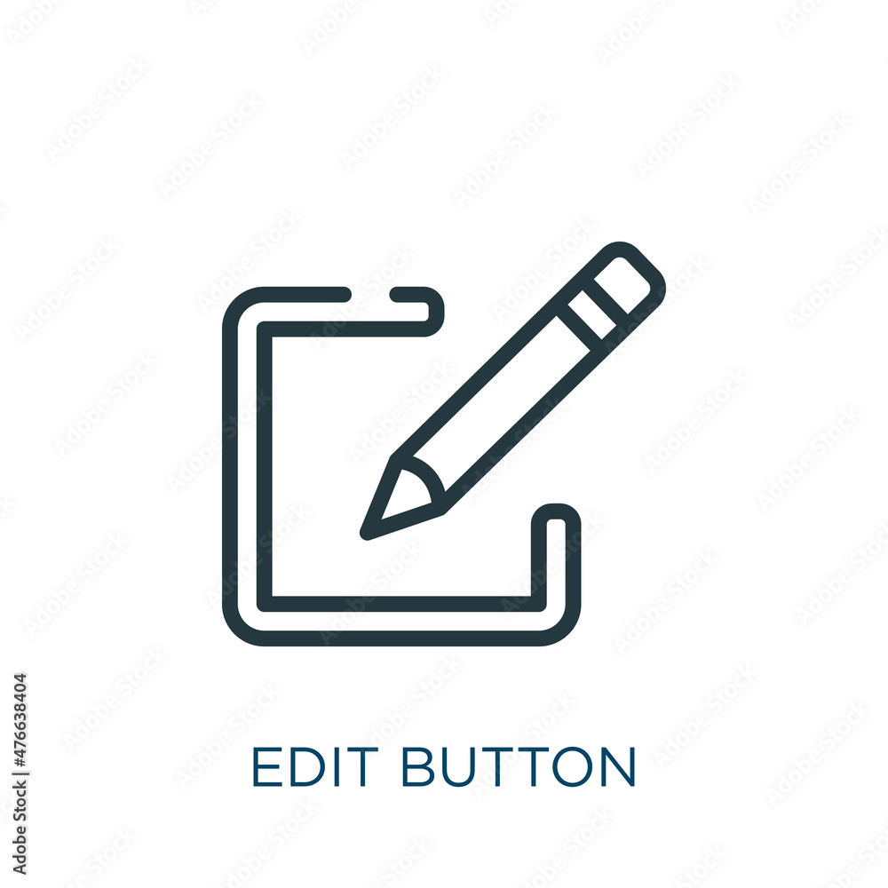edit button thin line icon. internet, www linear icons from user ...