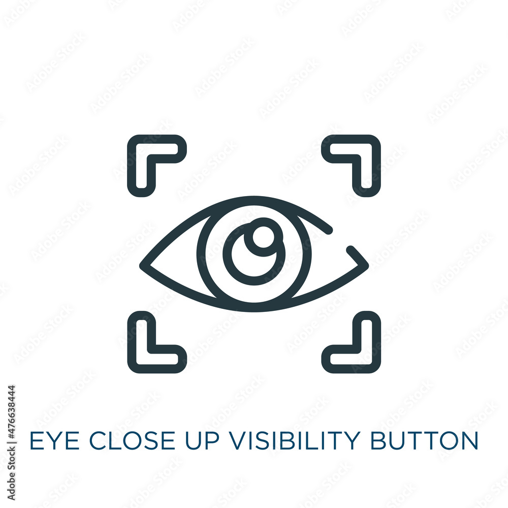 eye close up visibility button thin line icon. simple, look linear ...