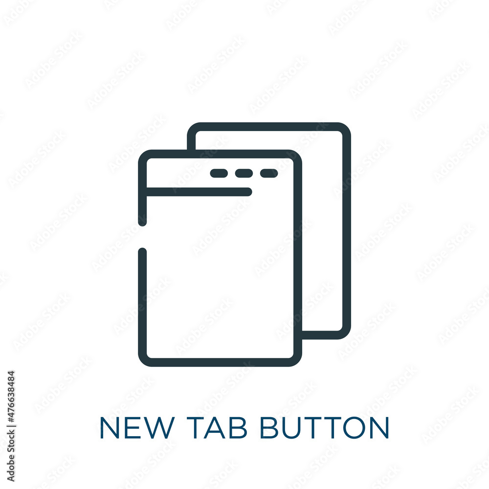new tab button thin line icon. tab, page linear icons from user ...