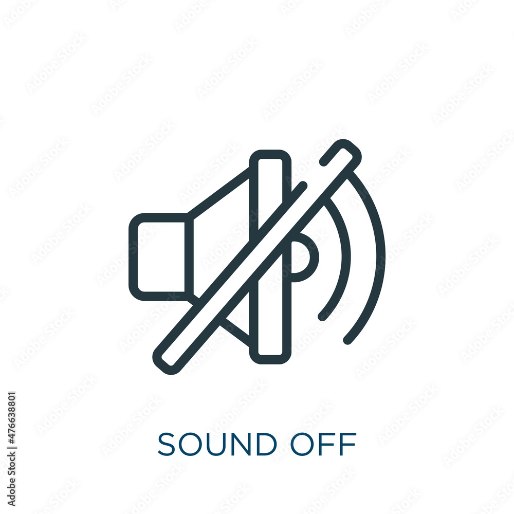 sound off thin line icon. sound, mute linear icons from user interface ...