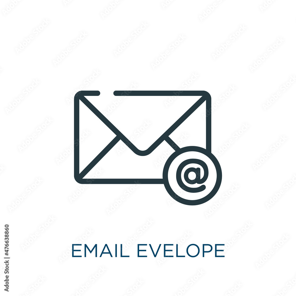 Email Evelope Thin Line Icon Mail Communication Linear Icons From User Interface Concept