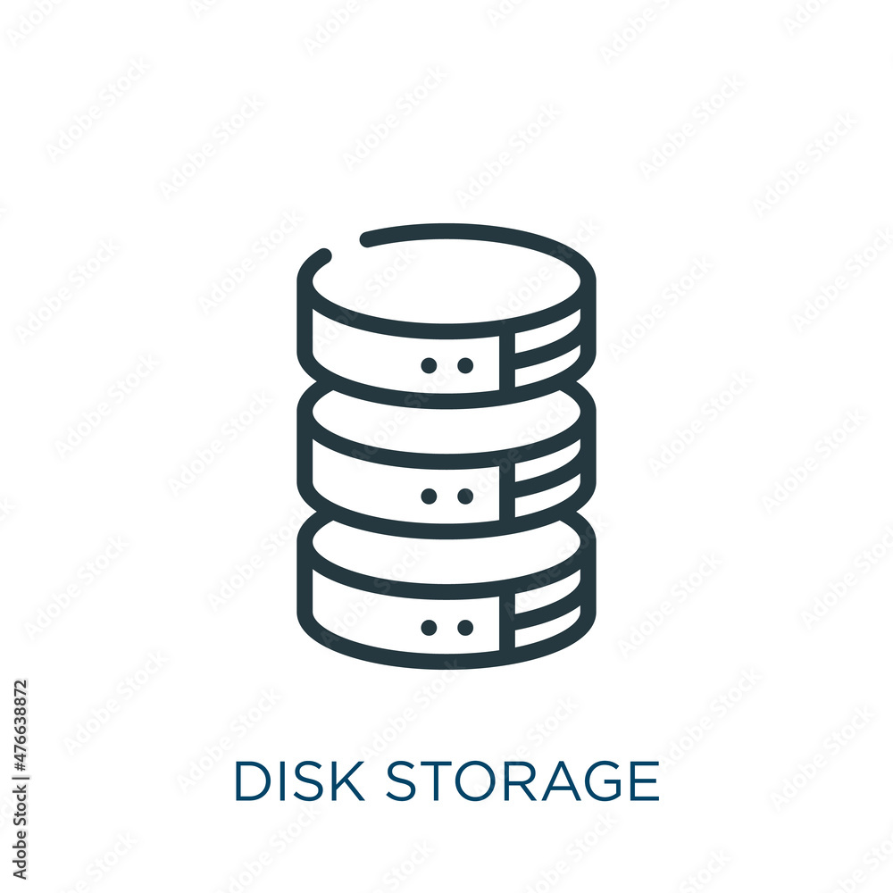 disk storage thin line icon. data, hardware linear icons from user ...