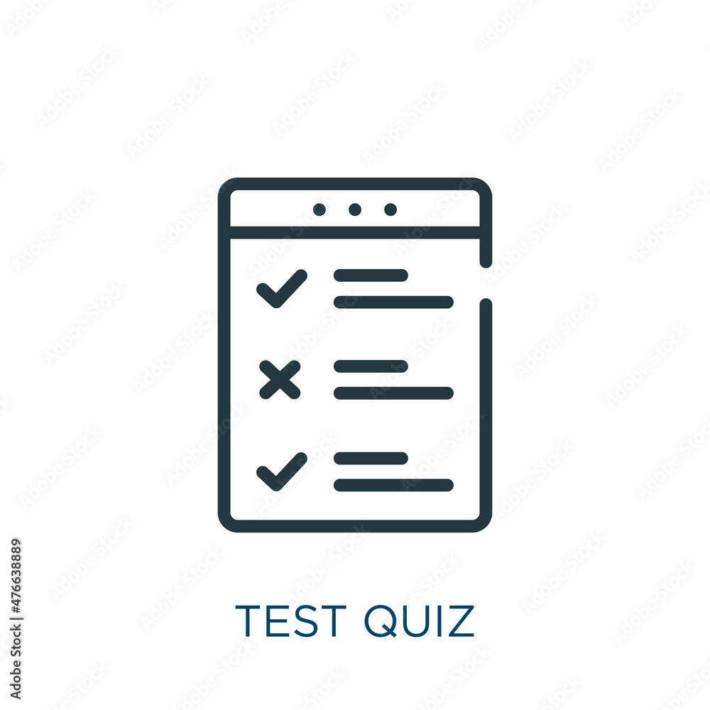 test quiz thin line icon. test, answer linear icons from user interface ...