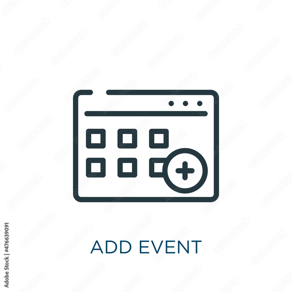 add event thin line icon. event, appointment linear icons from user ...