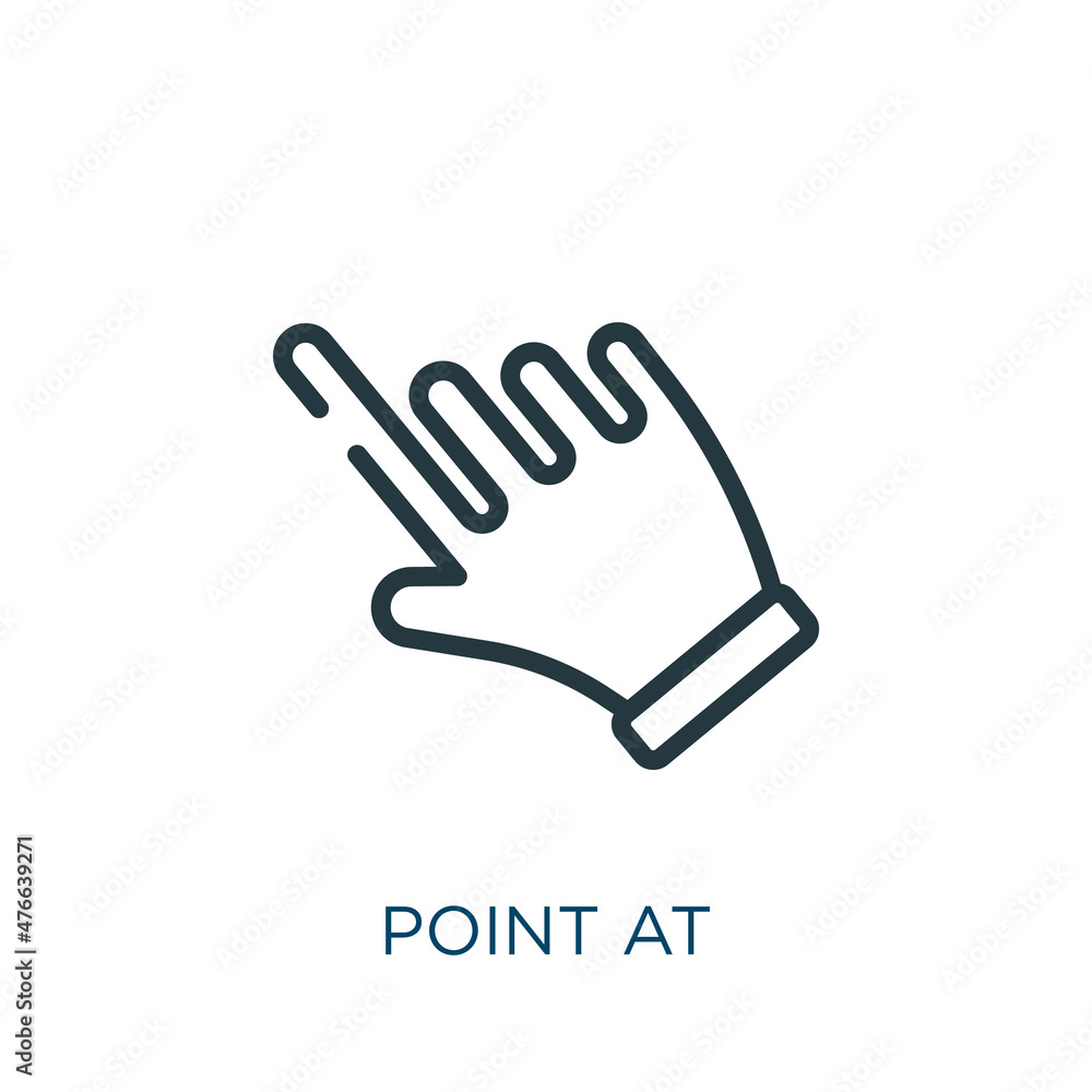 point at thin line icon. point, pointer linear icons from user interface concept isolated ...