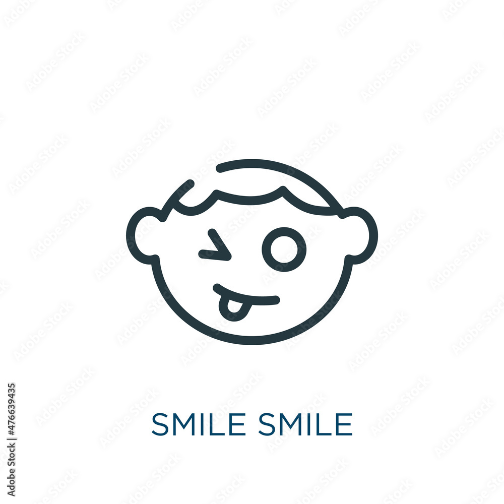 smile smile thin line icon. smile, face linear icons from user ...