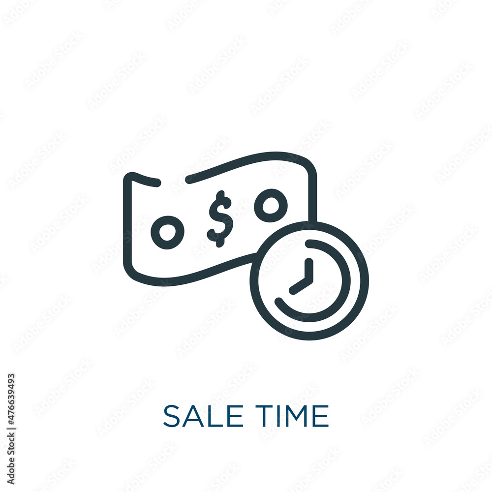 sale time thin line icon. time, shop linear icons from user interface ...
