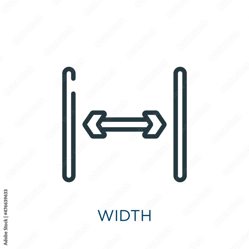 width thin line icon. vector, office linear icons from user interface ...