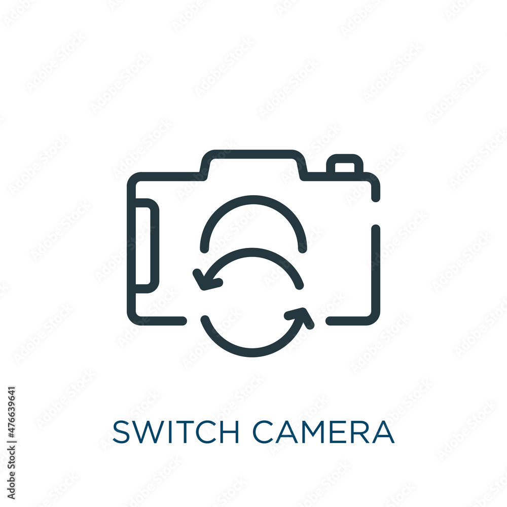switch camera thin line icon. switch, photo linear icons from user ...