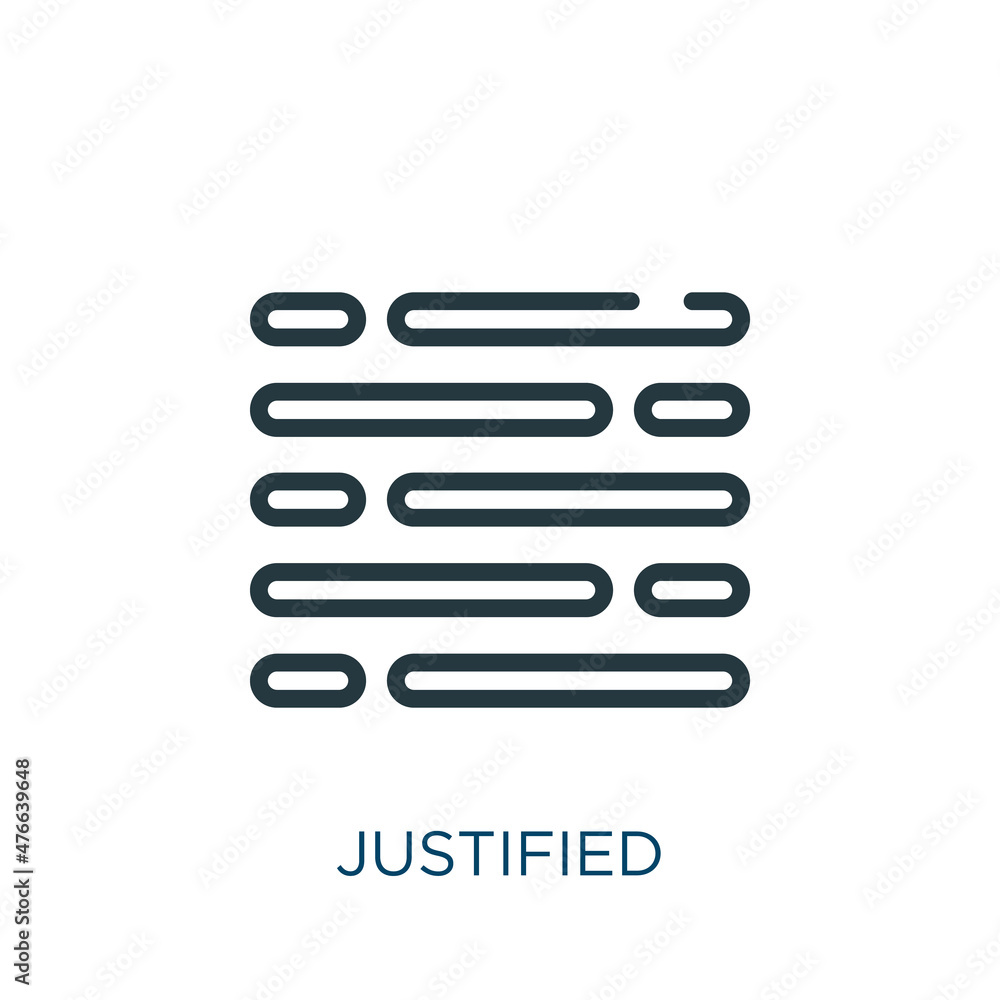 justified thin line icon. justify, internet linear icons from user ...