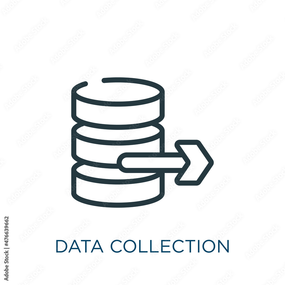 data collection thin line icon. internet, technology linear icons from ...