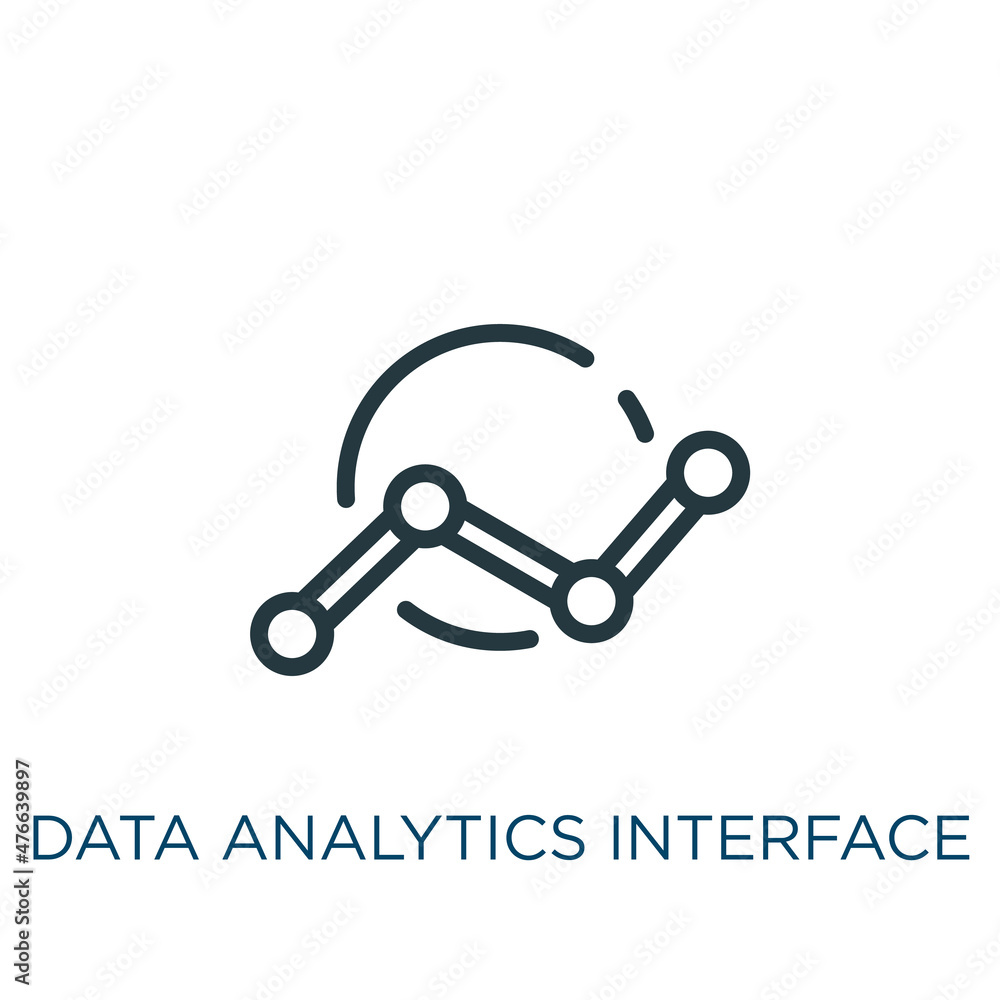 data analytics interface of connected circles thin line icon. data ... data analytics interface of connected circles thin line icon. data ...