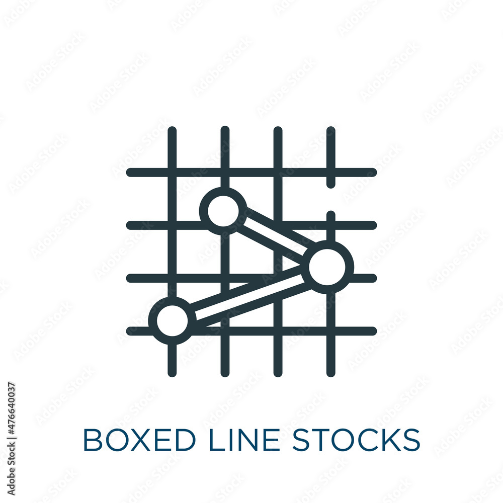 boxed line stocks thin line icon. stock, bank linear icons from user ...