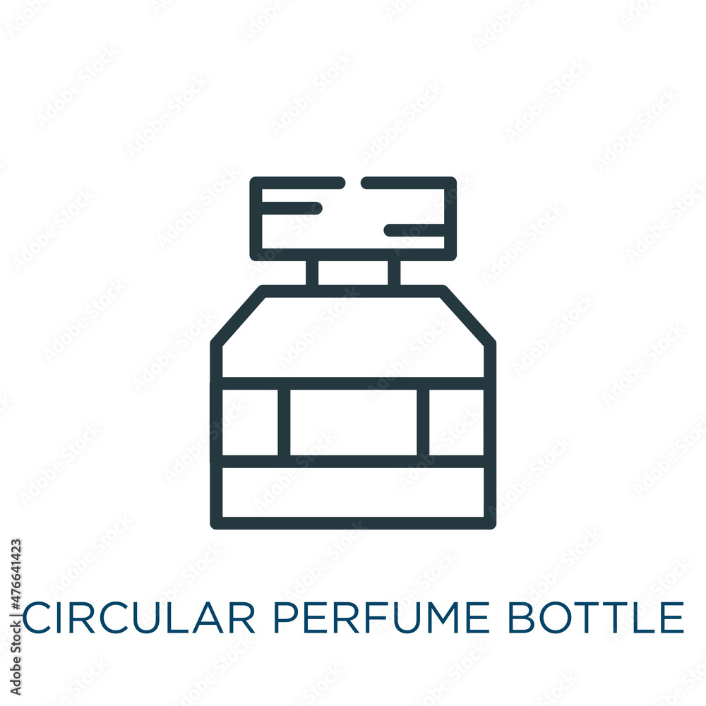 circular perfume bottle thin line icon. makeup, hair linear icons from ...
