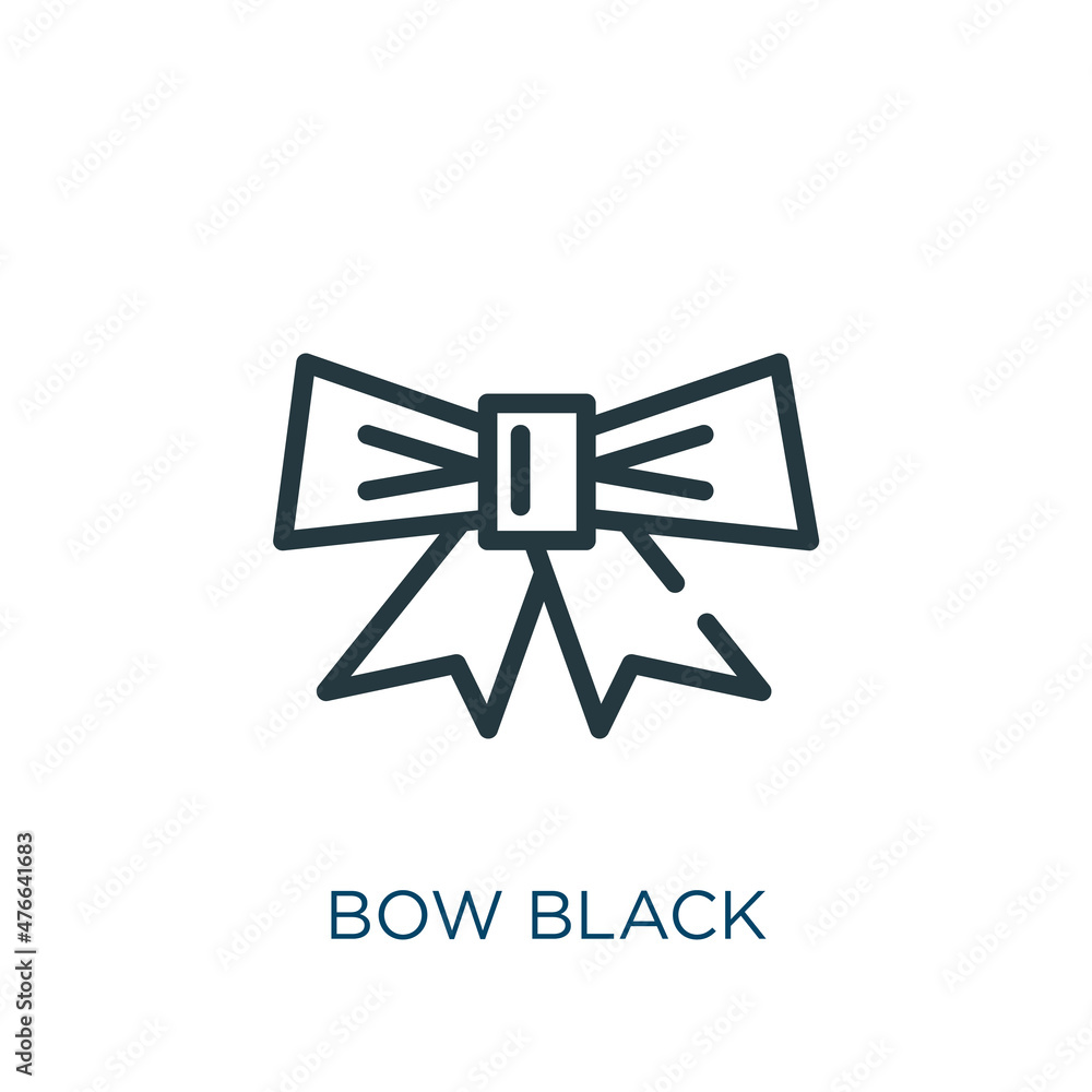 bow black thin line icon. bow, tie linear icons from woman clothing ...